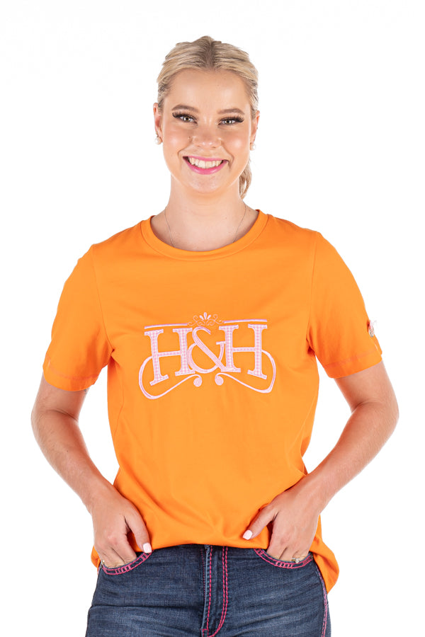 T Shirt - TS38 Orange with Baby Pink H&H Logo – Hitchley & Harrow