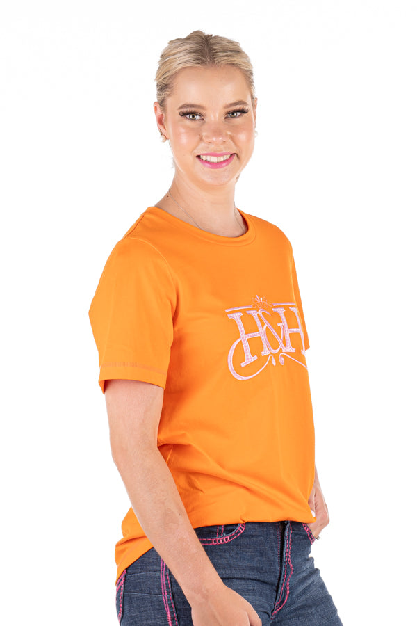T Shirt - TS38 Orange with Baby Pink H&H Logo – Hitchley & Harrow