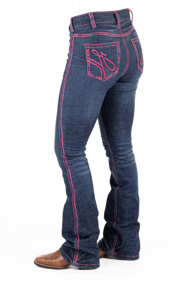 Ultra High Rise - SR2246 "Avondale" Hot Pink Stitch Jeans – Hitchley ...
